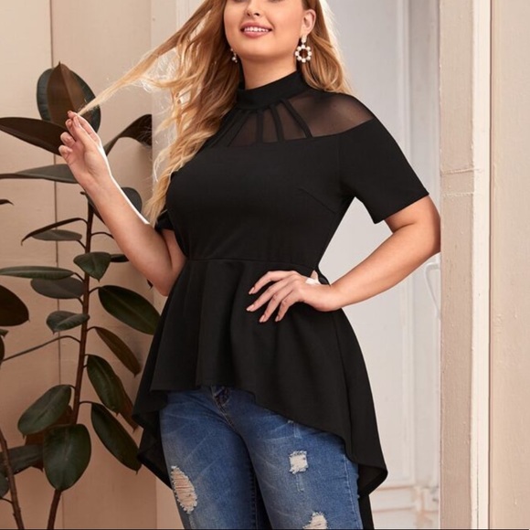 ExclusiveLMSM | Tops | X4x Mesh Yoke Asymmetrical Top | Poshmark